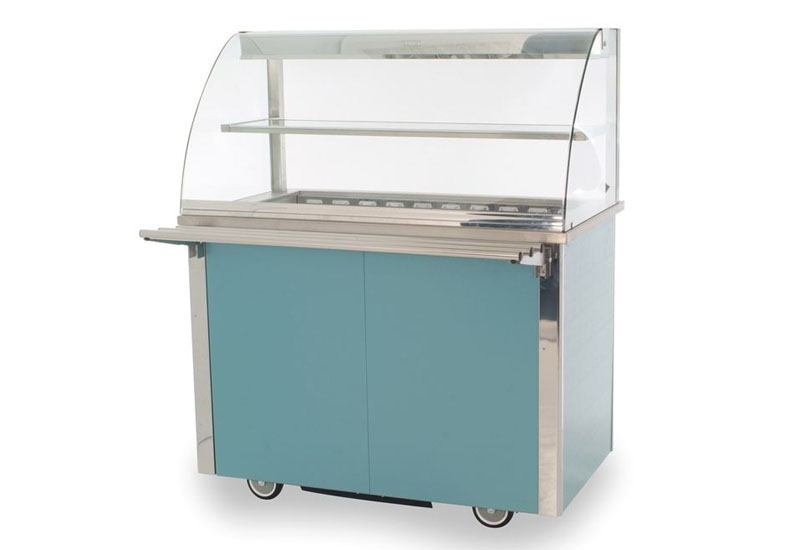 Moffat demonstrates food servery units to schools
