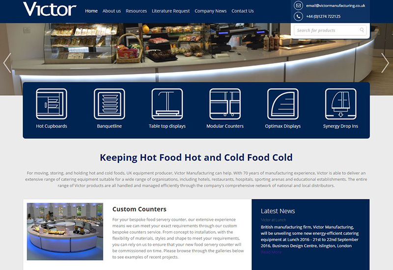 Catering equipment manufacturer launches new website