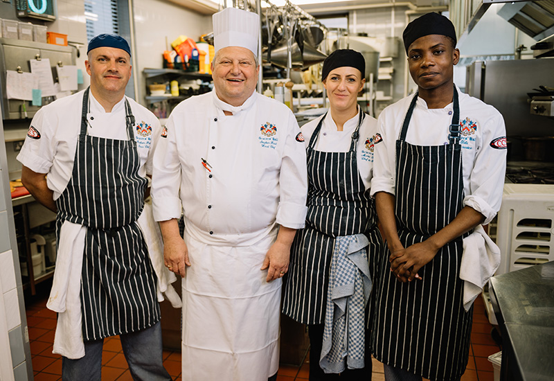 Grocers' Hall at London is known for banking on banqueting