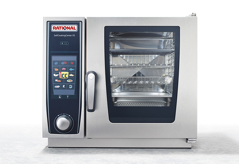 Rational's compact combi oven deployed for live cook-off